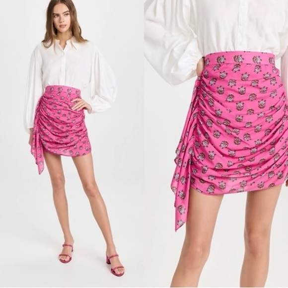 RHODE | Skirts | Nwt Rhode Hannah Skirt Marigold Flower Hot Pink Mini ...